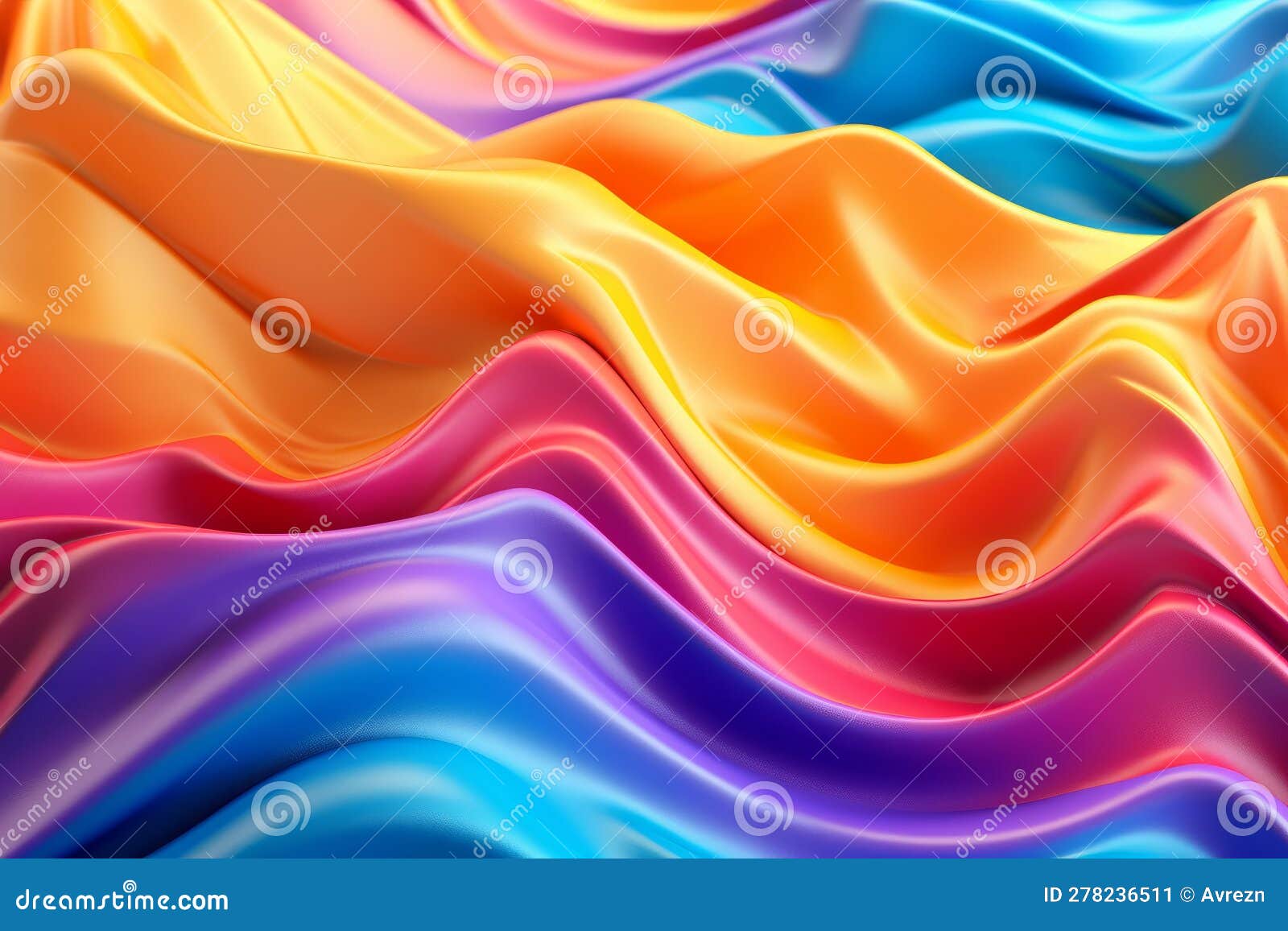 Rainbow Wavy Soft Satin Background for Creative Designs, Generative AI ...