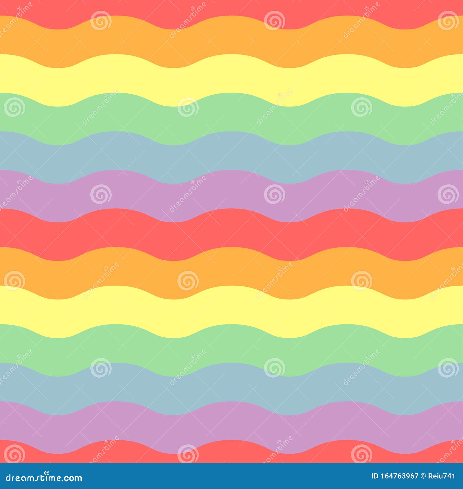 Rainbow Wavy Stripe Seamless Pattern Stock Vector - Illustration of ...