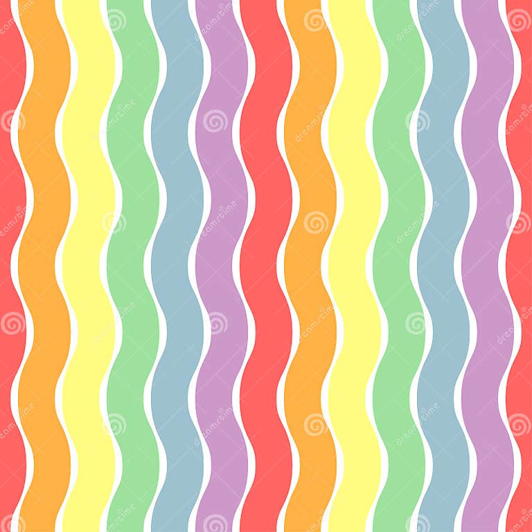 Rainbow Wavy Stripe Seamless Pattern Stock Vector - Illustration of ...