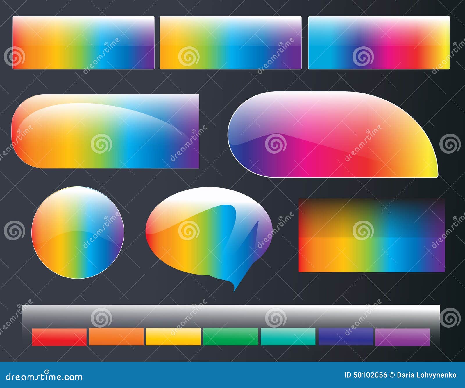 Rainbow web elements stock vector. Illustration of banner - 50102056