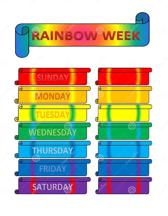 Rainbow week stock illustration. Illustration of specific - 69650902