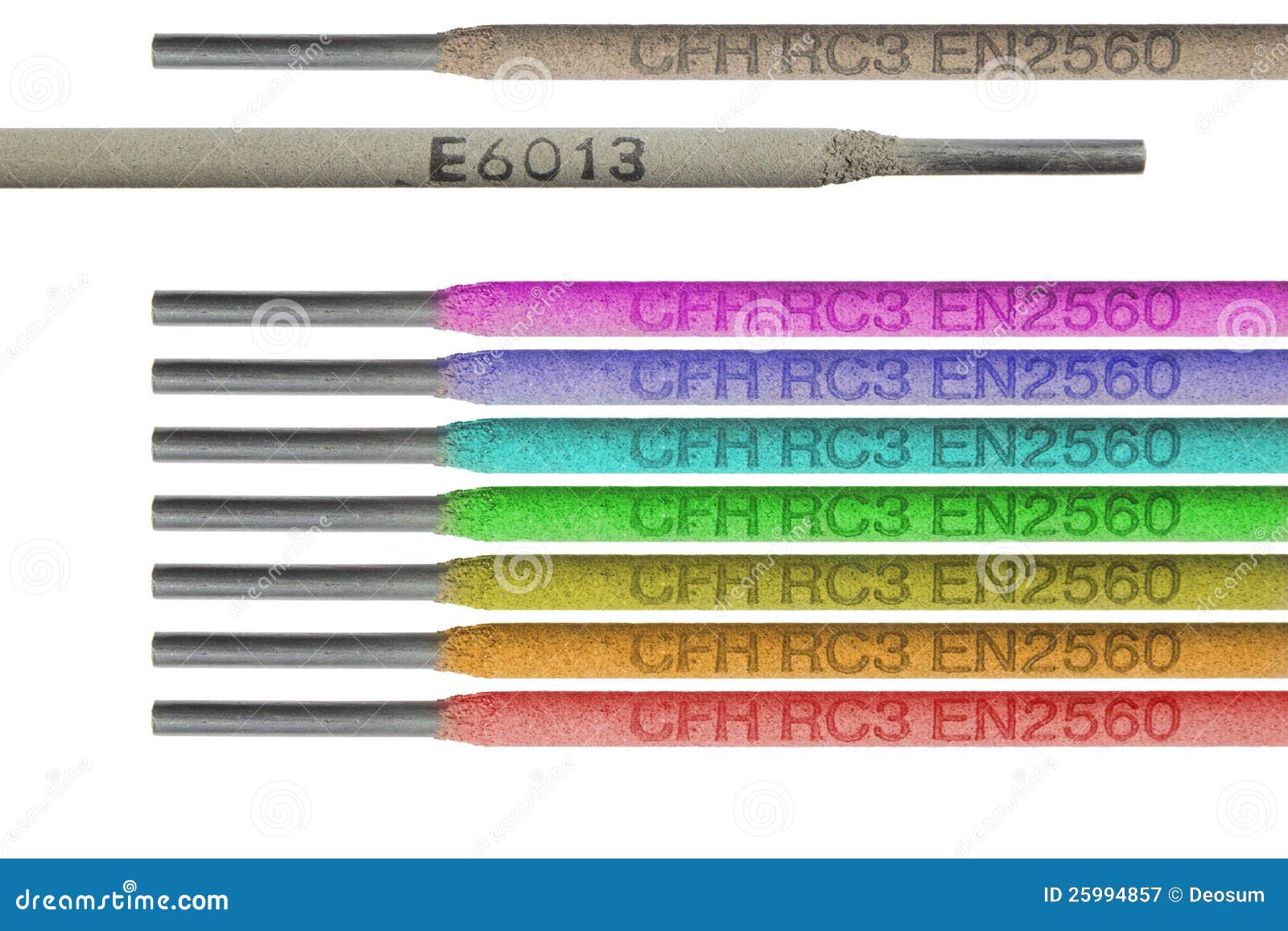 Rainbow welding electrodes stock image. Image of steel - 25994857