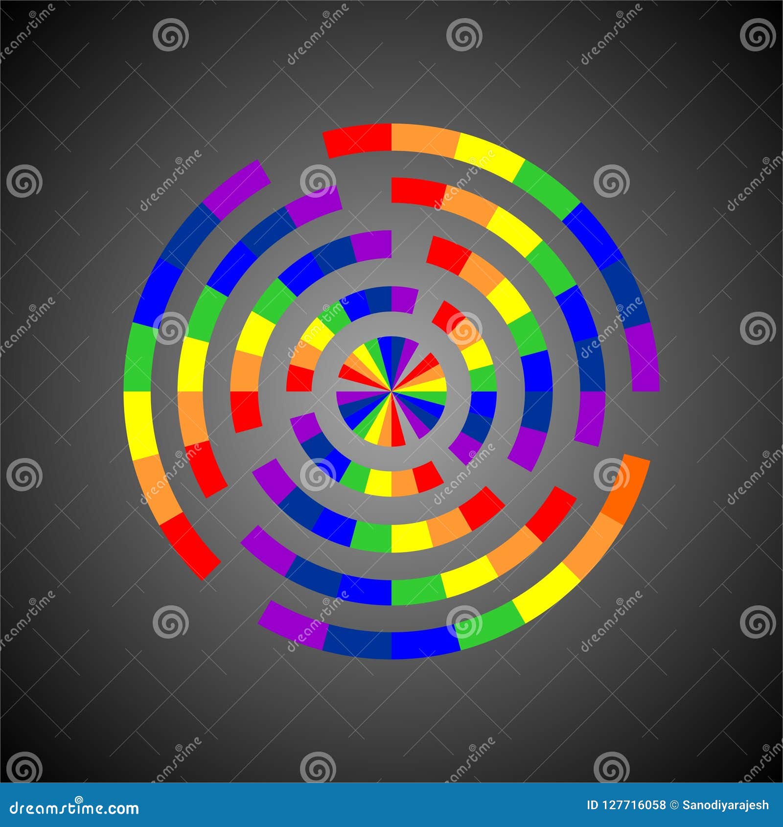 Rainbow on Wheel Vector Design Stock Vector - Illustration of wall ...