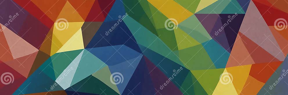 Rainbow and White Abstract Background with Random Geometric Triangle Ai ...