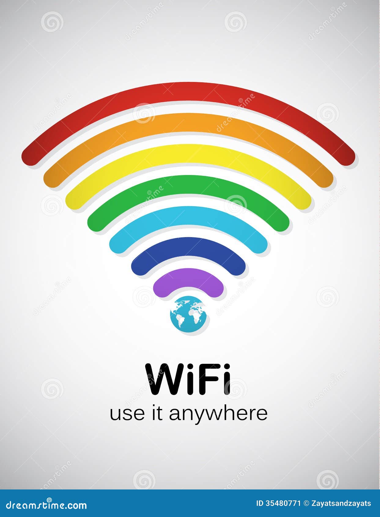 Rainbow WiFi stock vector. Illustration of design, white - 35480771