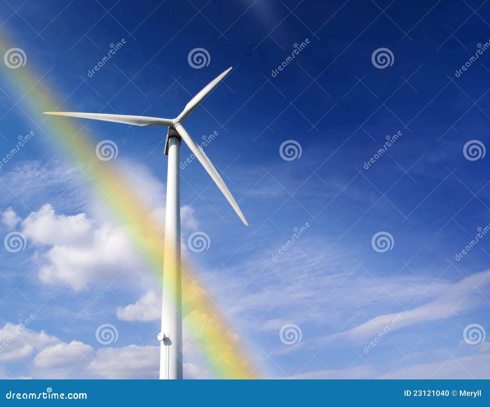 Rainbow windmill stock photo. Image of cloudy, turbine - 23121040