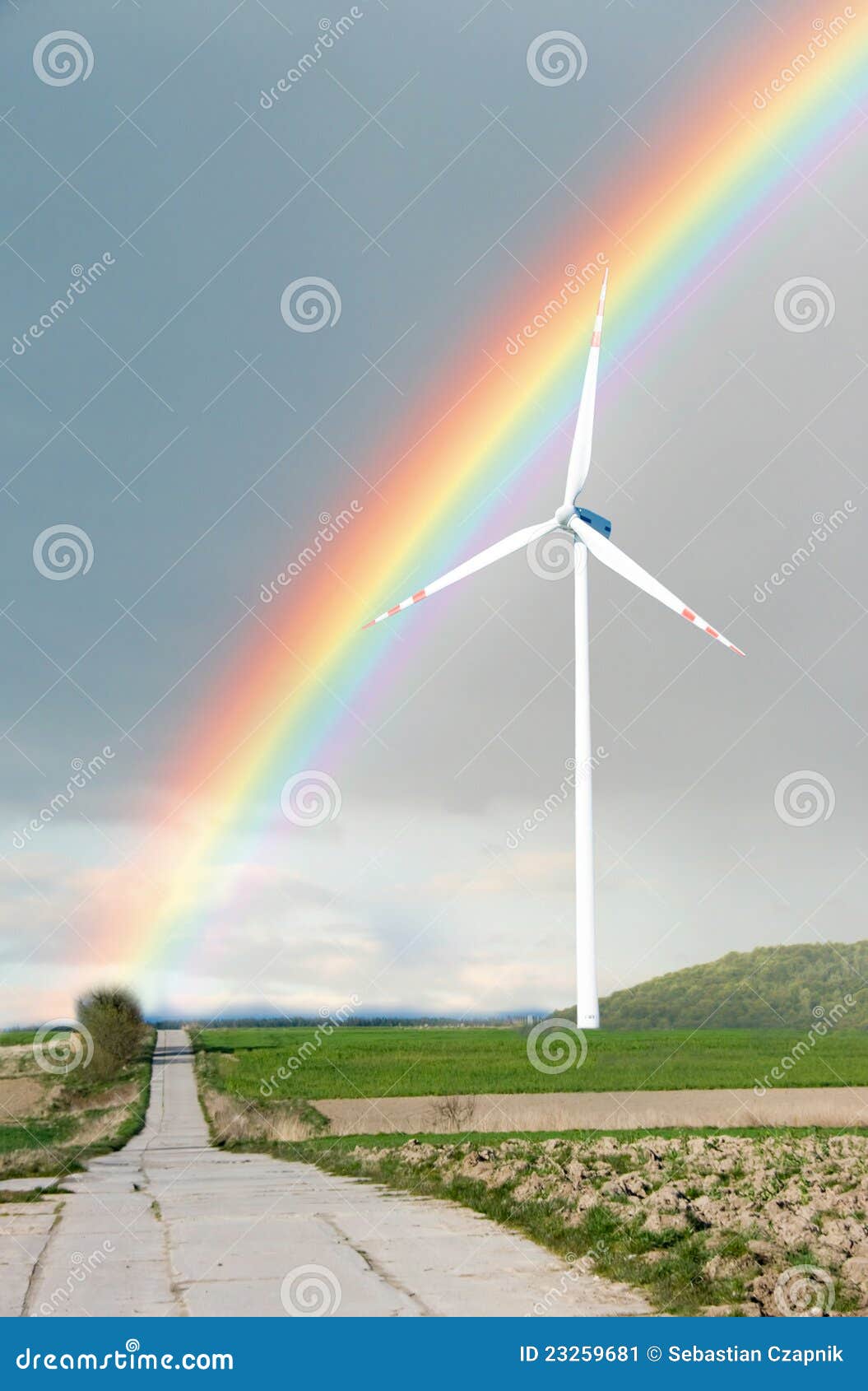 Rainbow windmill stock image. Image of power, ecology - 23259681