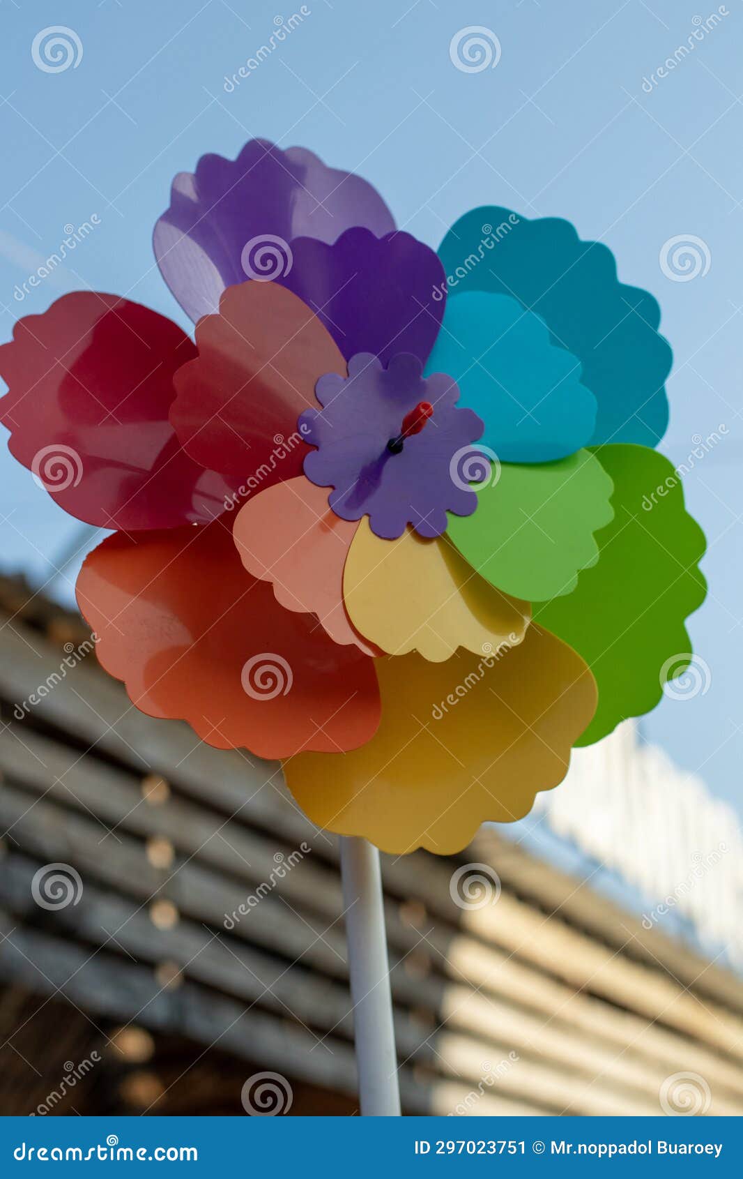 Rainbow Windmill Artifacts from Leftover Materials Stock Image - Image ...
