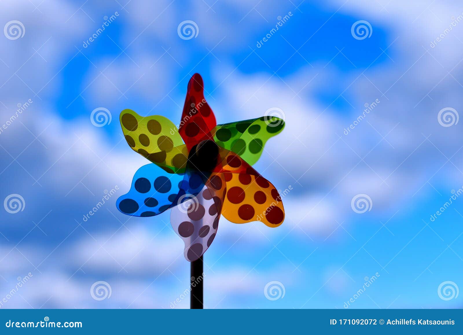 Rainbow Windmill , Colored Plastic and Wood Wind Toy Stock Photo ...