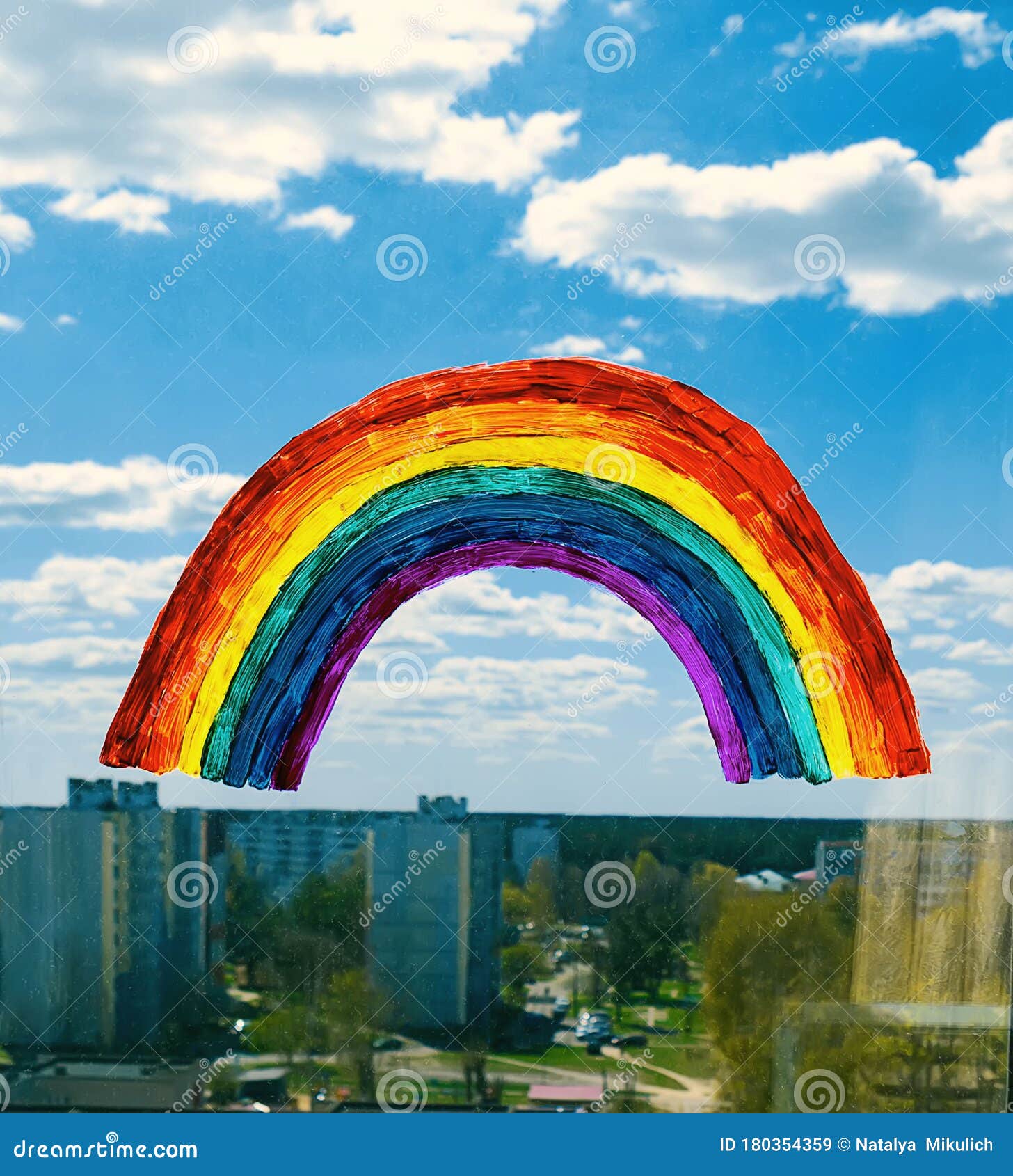 Rainbow on the window stock image. Image of background - 180354359