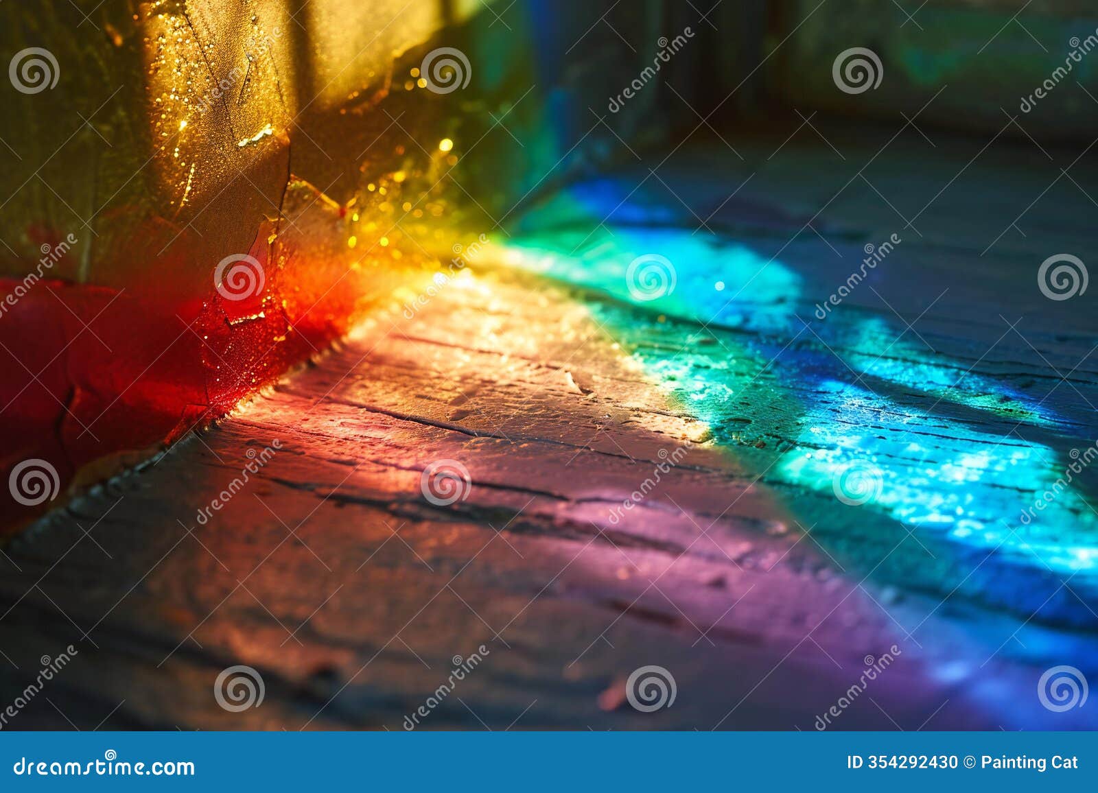 Rainbow on the Window in the Morning Light, Abstract Background Stock ...