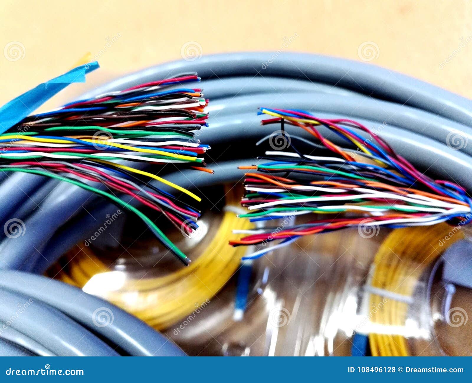 Multicolored wires stock photo. Image of technology - 108496128