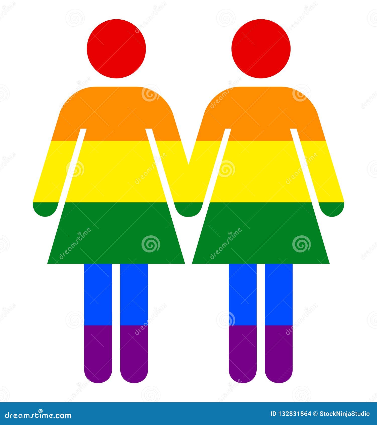 Rainbow Woman Sign Lgbt Lesbian Rainbow Pride Symbol Concept Of Same