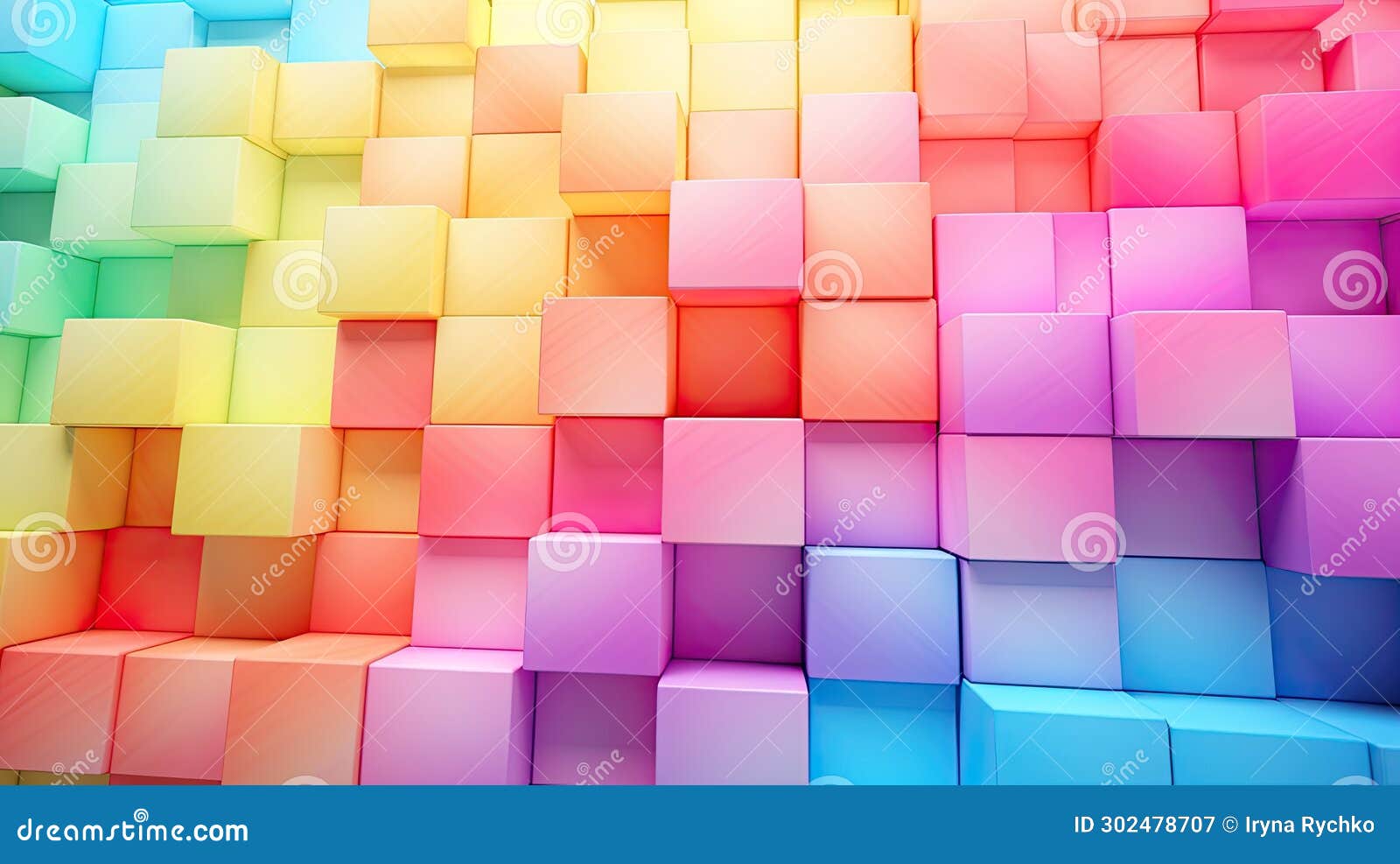 Rainbow Wooden Blocks Background Stock Illustration - Illustration of ...