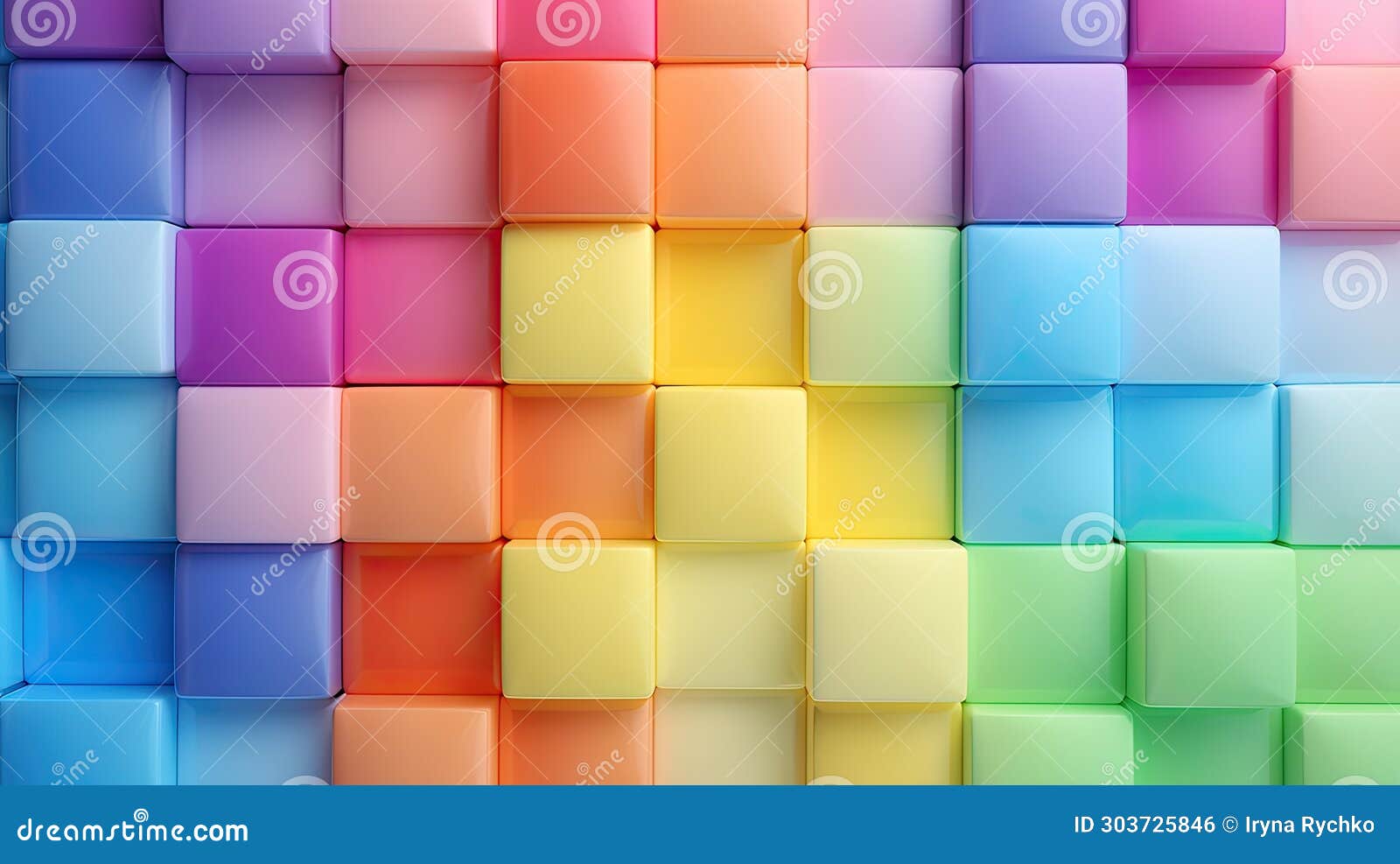 Rainbow Wooden Blocks Background Stock Illustration - Illustration of ...