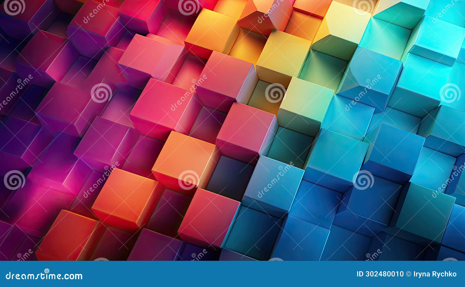 Rainbow Wooden Blocks Background Stock Illustration - Illustration of ...