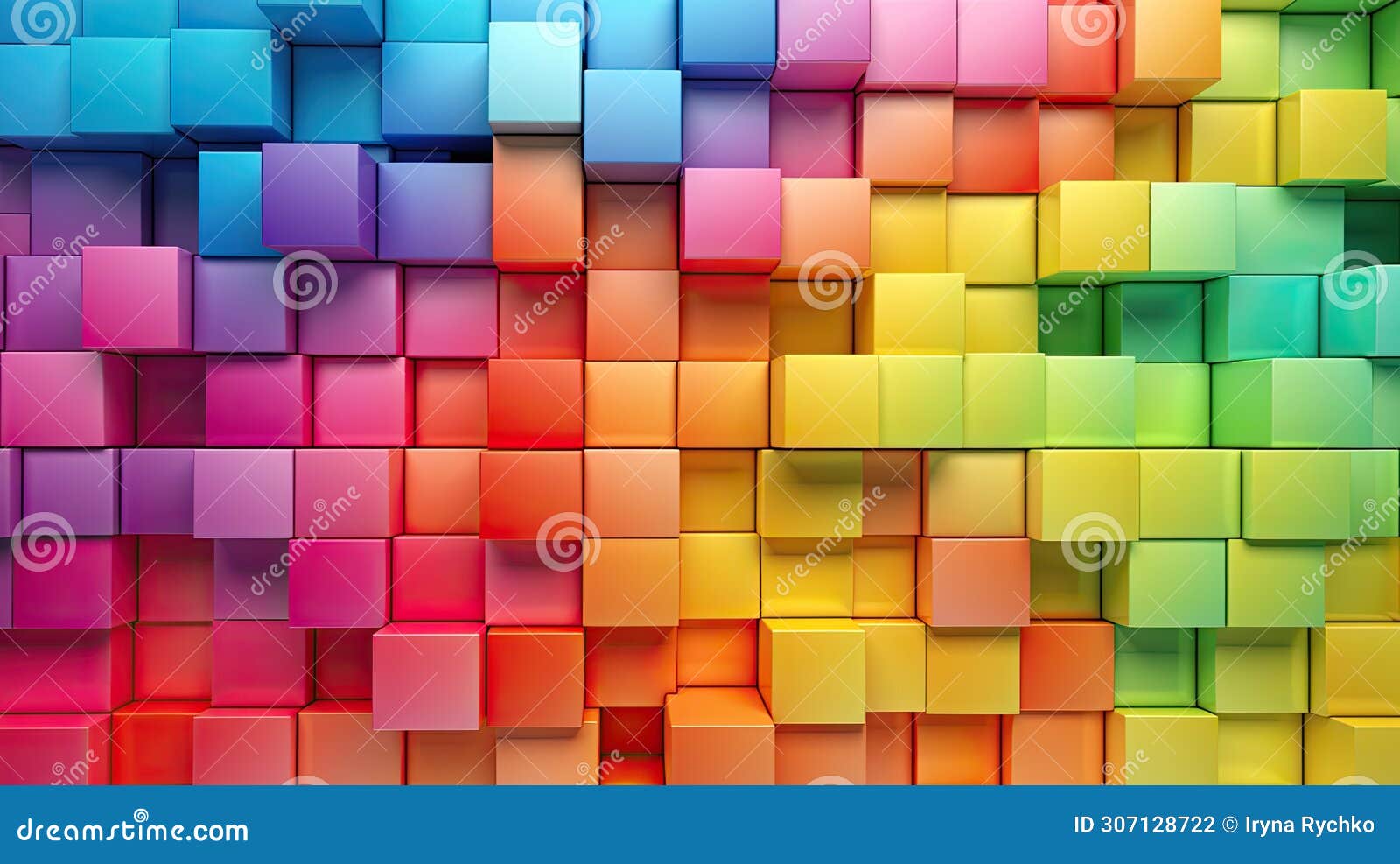 Rainbow Wooden Blocks Background Stock Illustration - Illustration of ...