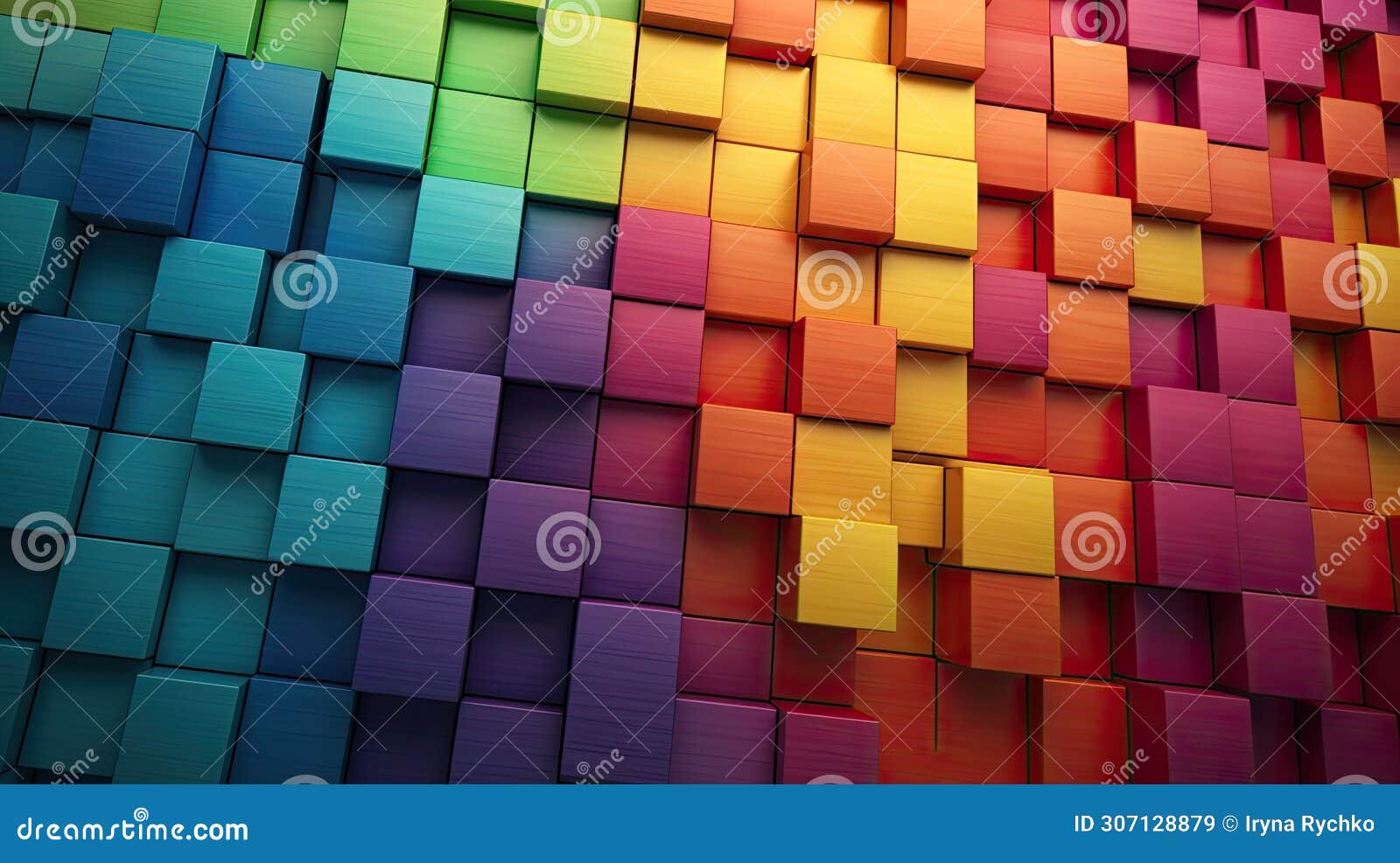 Rainbow Wooden Blocks Background Stock Illustration - Illustration of ...