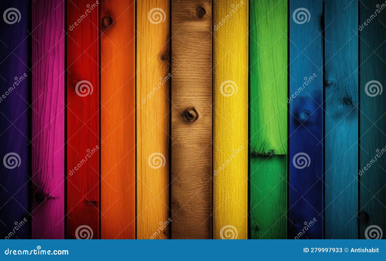 Rainbow Wooden Planks Background Stock Illustration - Illustration of ...
