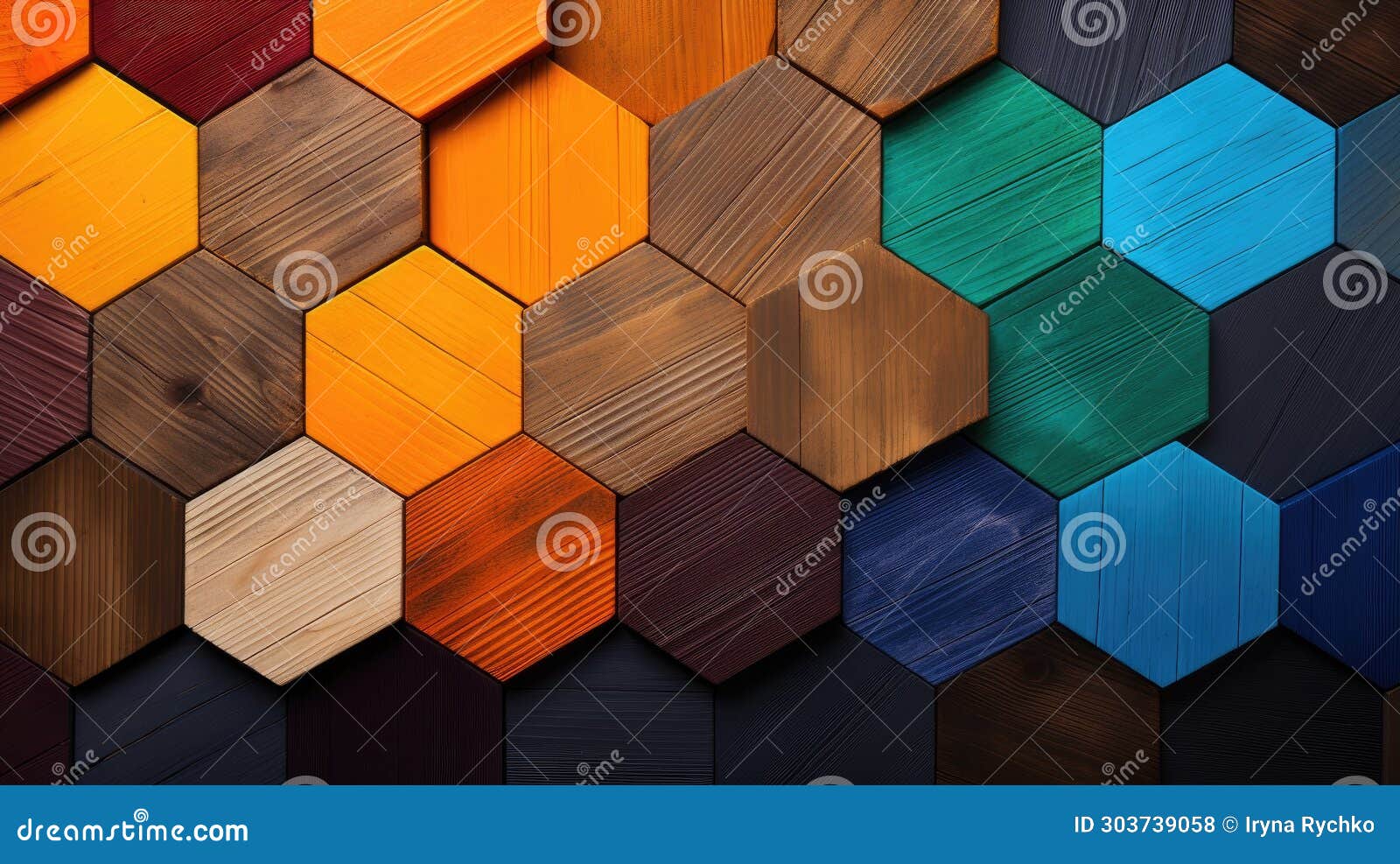 Rainbow Wooden Rhombusbackground Stock Photo - Image of round ...