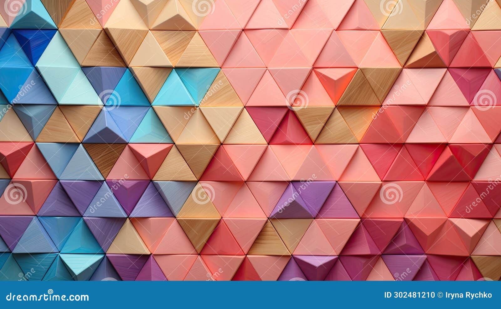 Rainbow Wooden Triangles Background Stock Photo | CartoonDealer.com ...