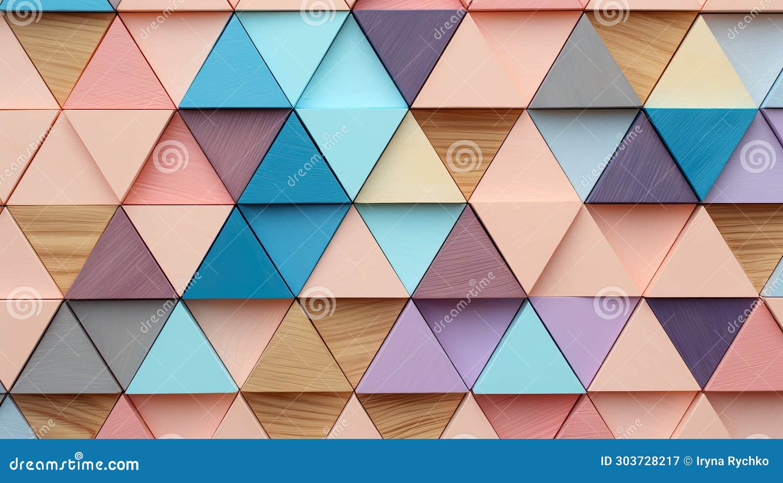 Rainbow Wooden Triangles Background Stock Illustration - Illustration ...