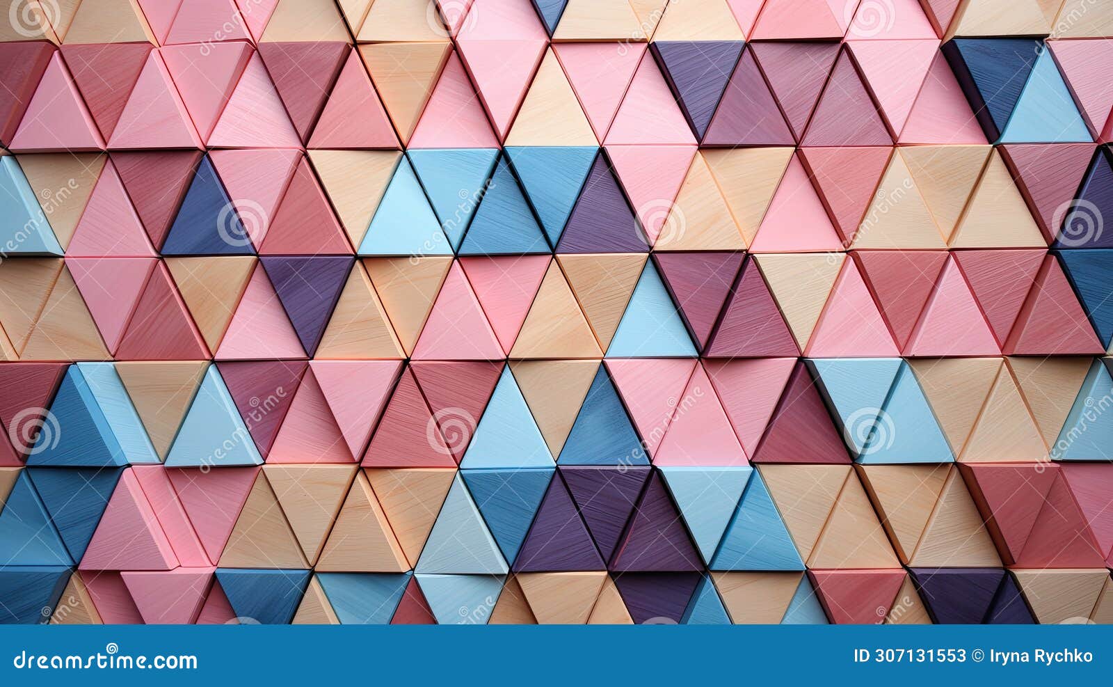 Rainbow Wooden Triangles Background Stock Image - Image of triangles ...