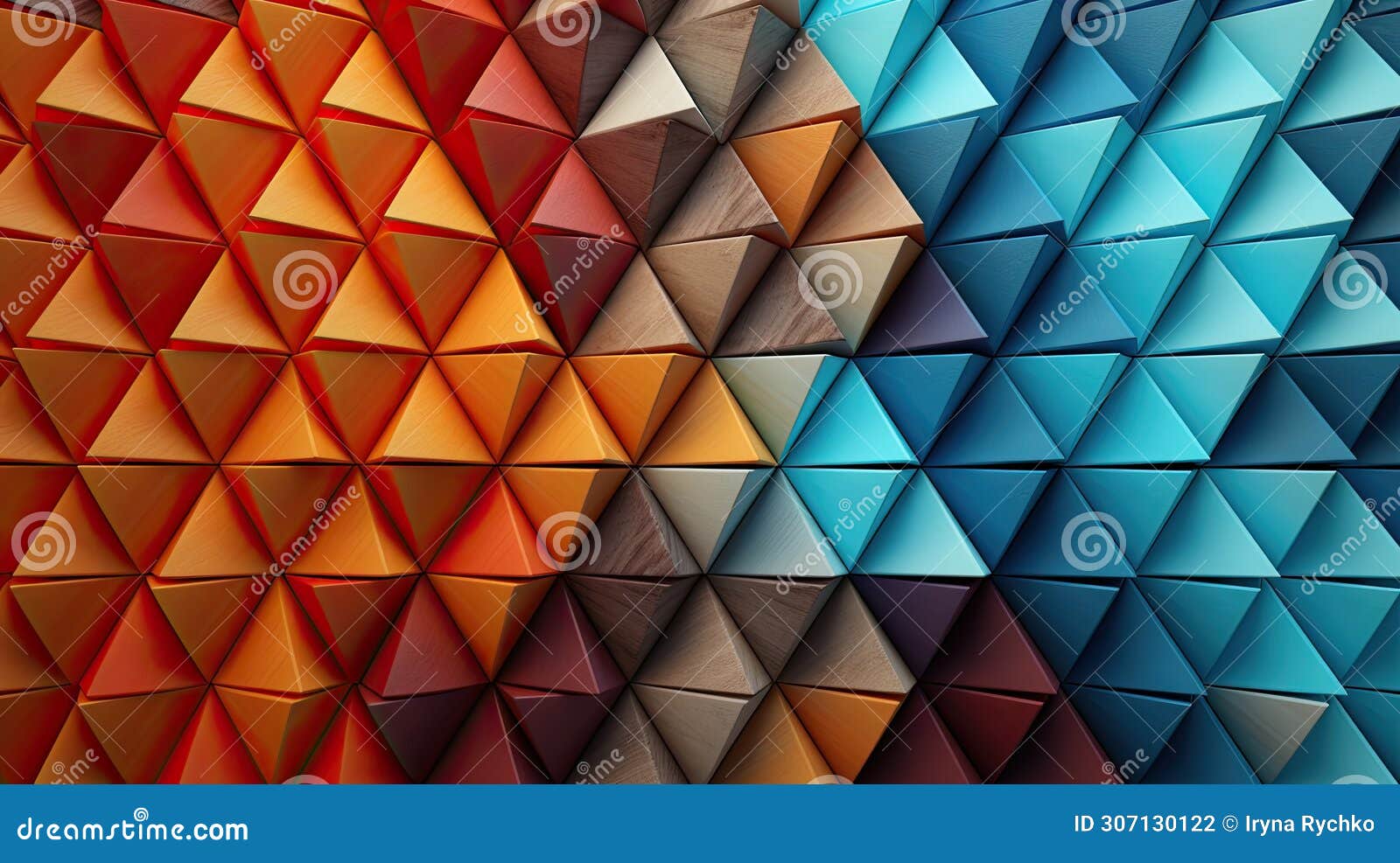 Rainbow Wooden Triangles Background Stock Illustration - Illustration ...