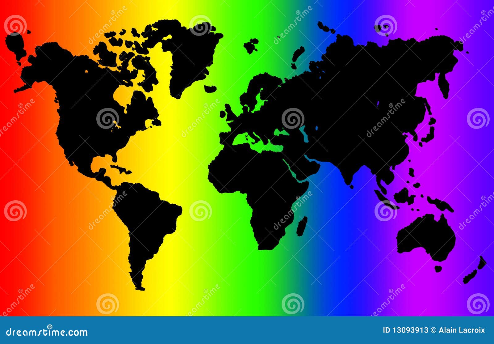 Rainbow World Map Royalty-Free Stock Photography | CartoonDealer.com ...
