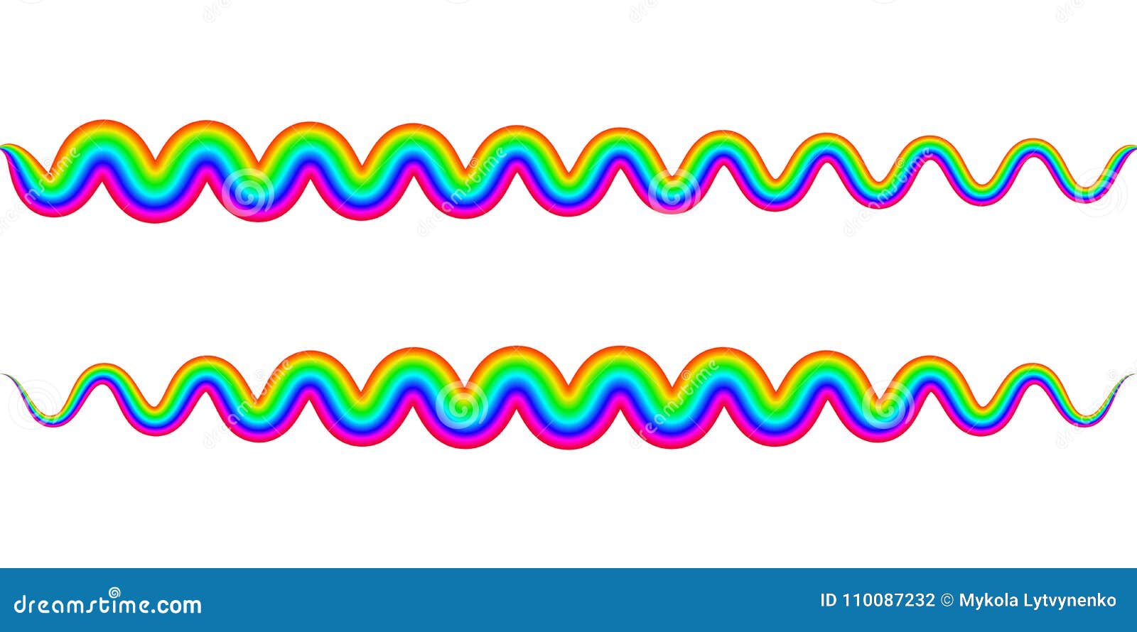 Rainbow Zigzag Snake Wave, Wavy Spring Symbol, Vector Rainbow Sign ...