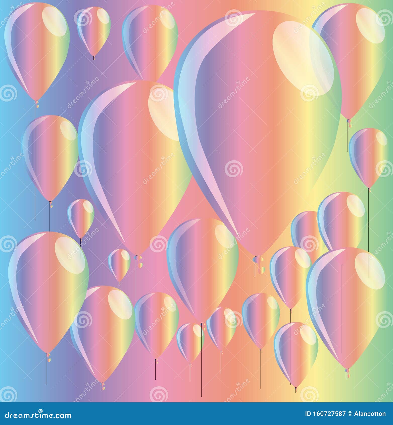 Rainbows Balloons BAckground Stock Vector - Illustration of balloon ...