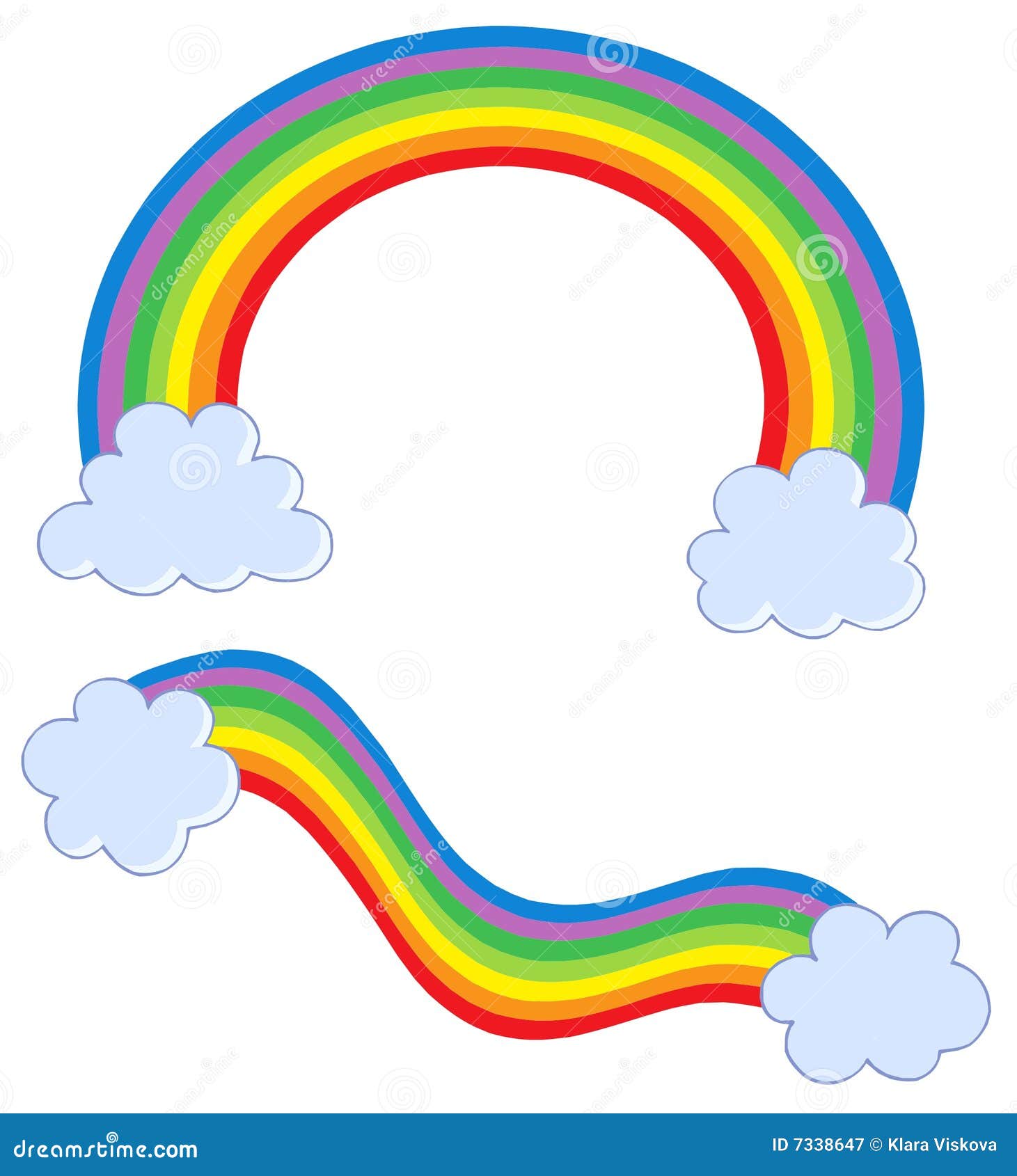 Rainbows with clouds stock vector. Illustration of vector - 7338647