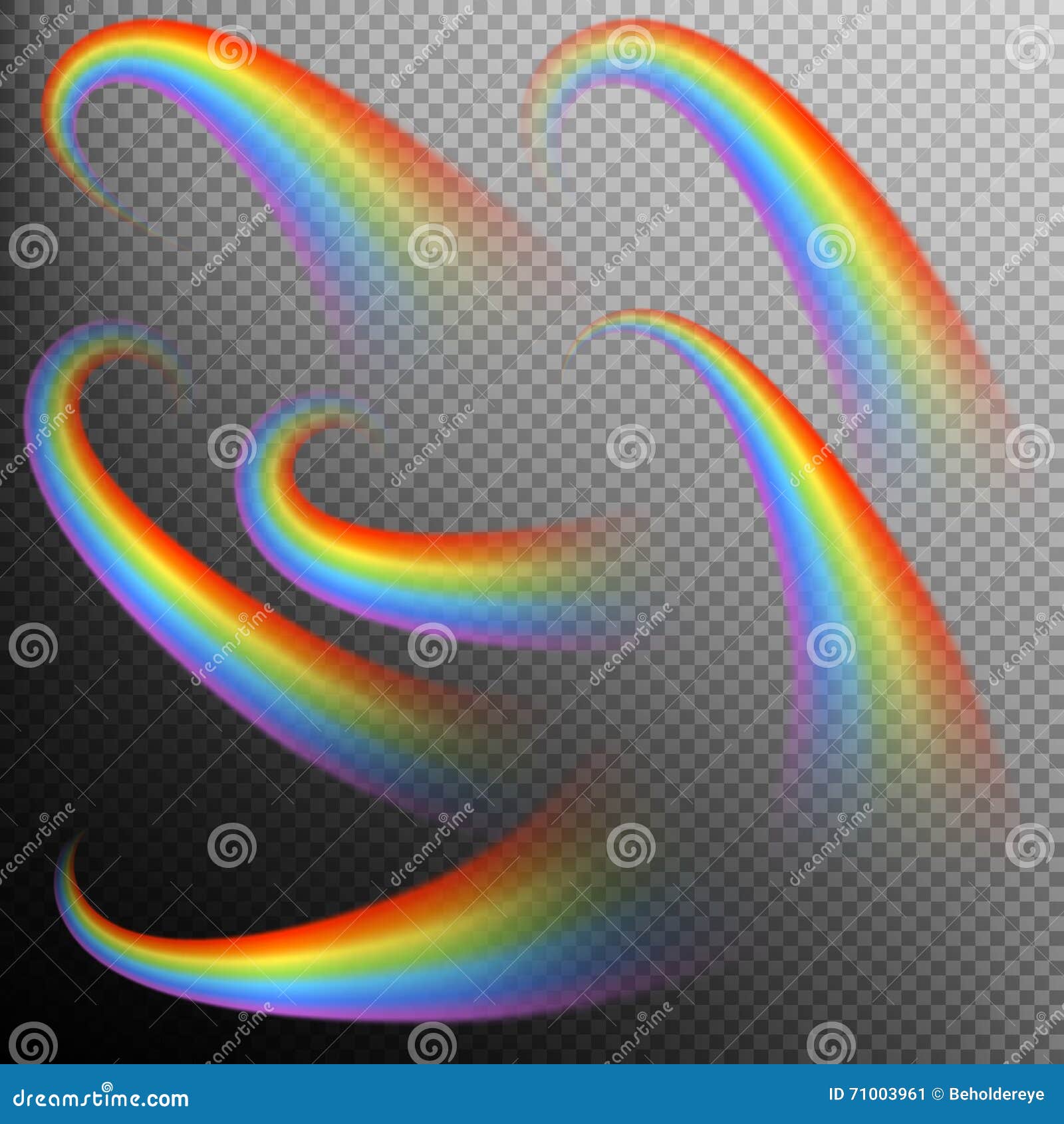 Rainbows in Different Shape Realistic Set. EPS 10 Stock Vector ...