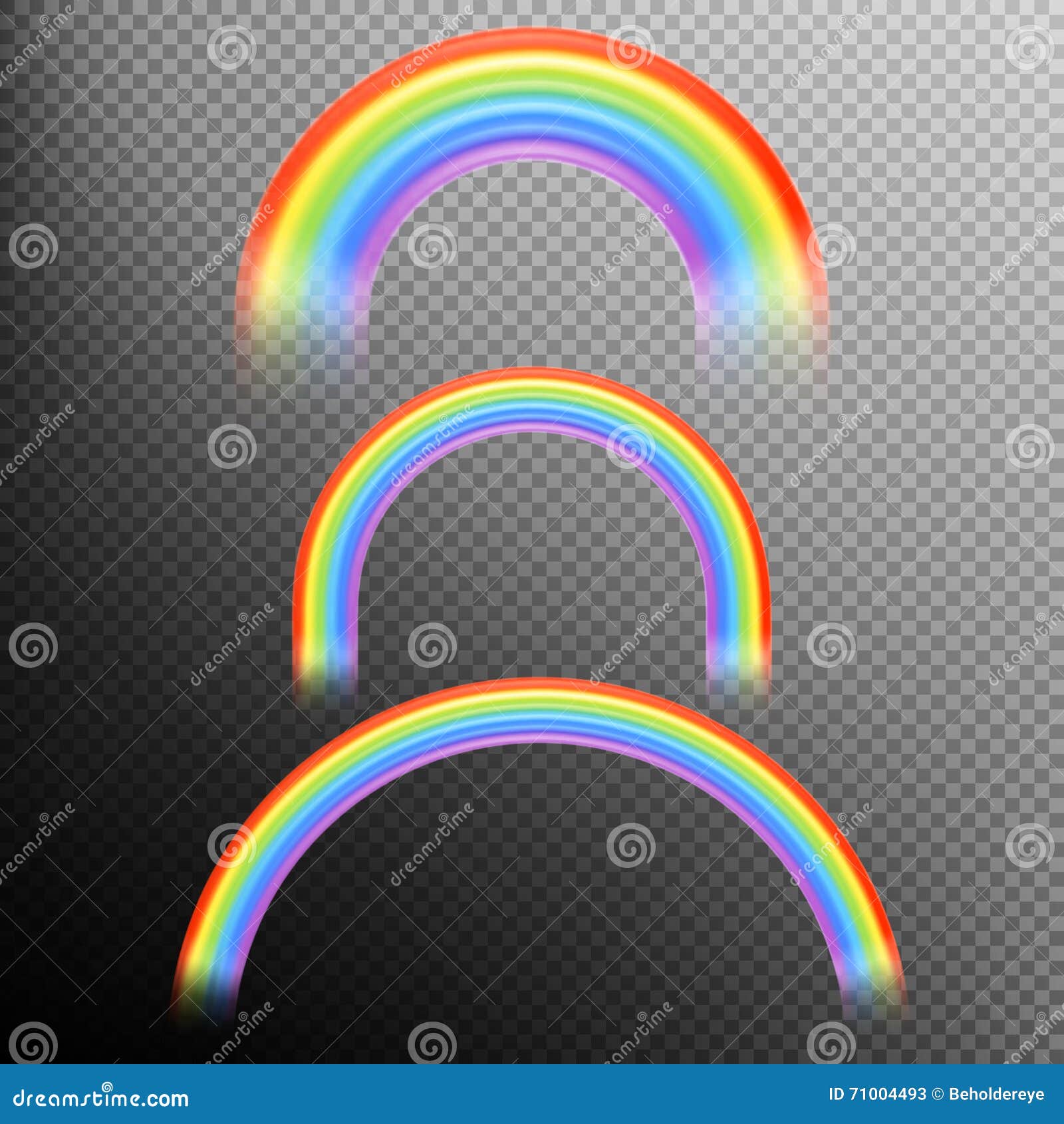 Rainbows in Different Shape Realistic Set. EPS 10 Stock Vector ...