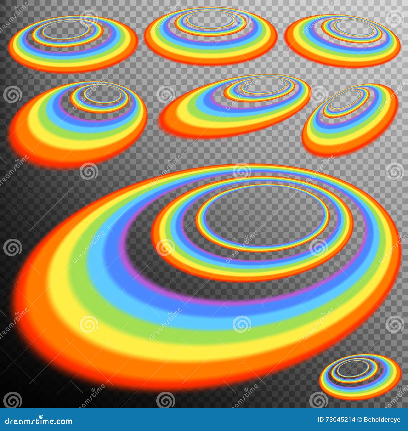 Rainbows in Different Shape Realistic Set. EPS 10 Stock Vector ...