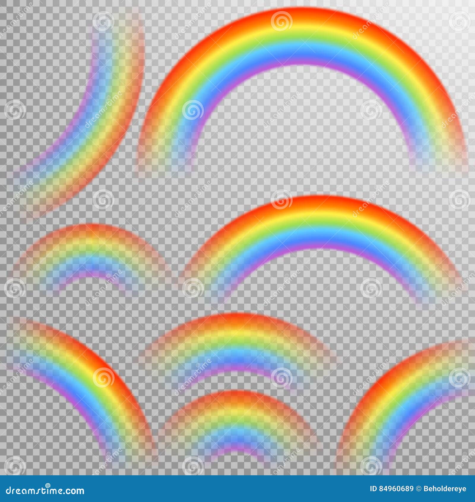 Rainbows in Different Shape Realistic Set. EPS 10 Stock Vector ...