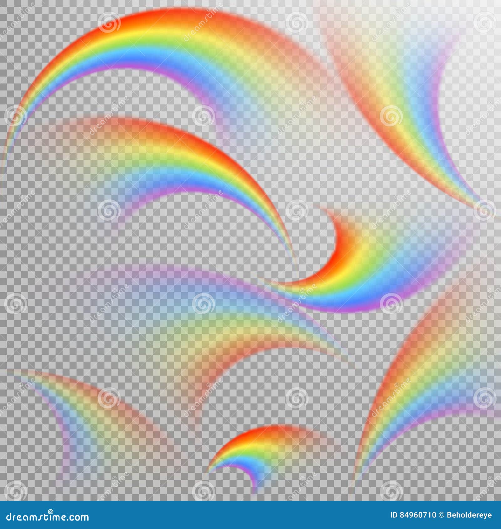Rainbows in Different Shape Realistic Set. EPS 10 Stock Vector ...
