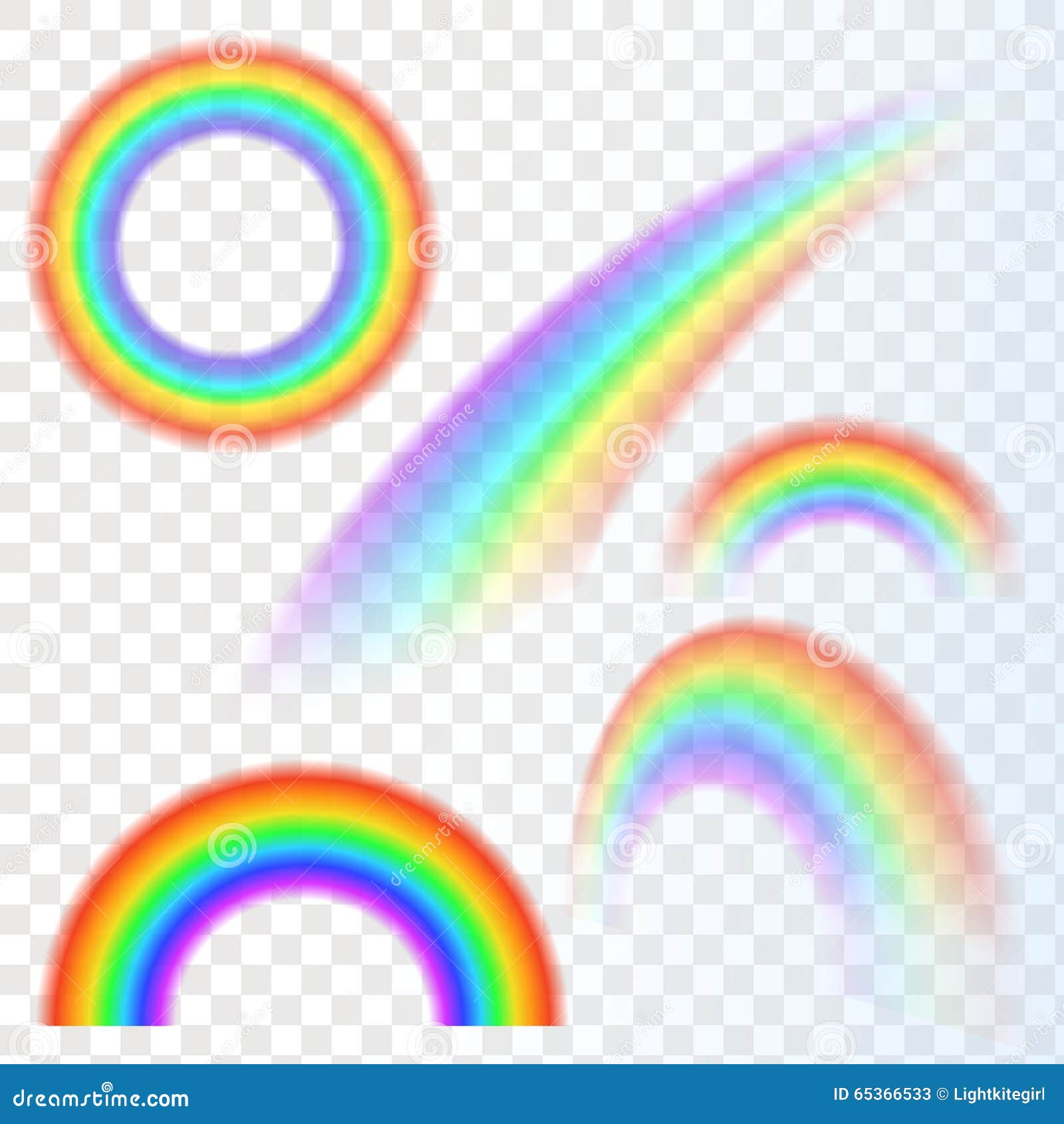Rainbows in Different Shape Realistic Set Stock Vector - Illustration ...