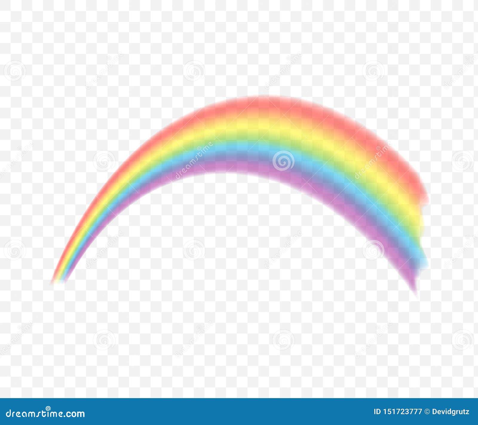 Rainbows in Different Shape Realistic Set on Transparent. Vector Stock ...