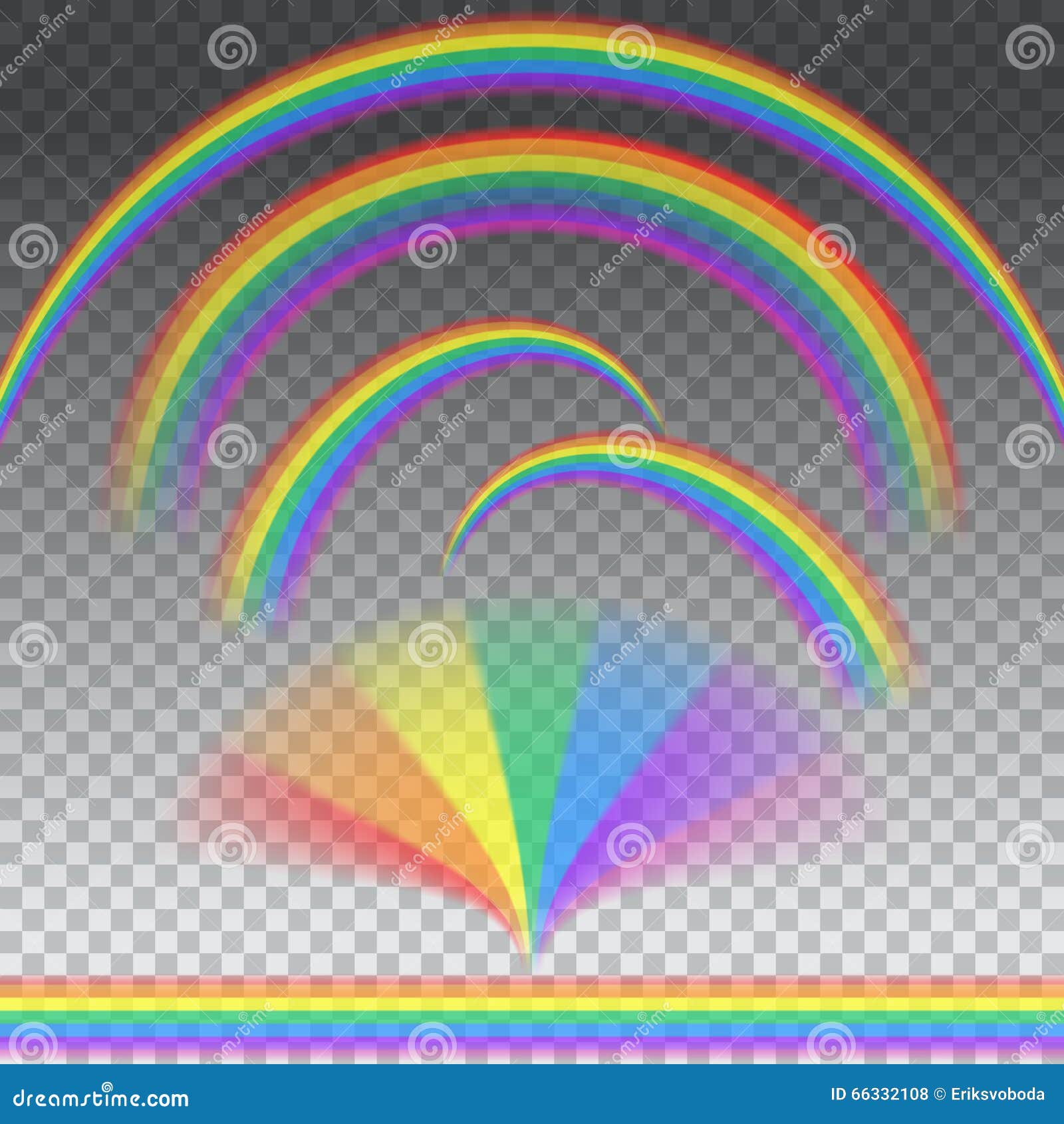 Rainbows in Different Shape Stock Vector - Illustration of round ...