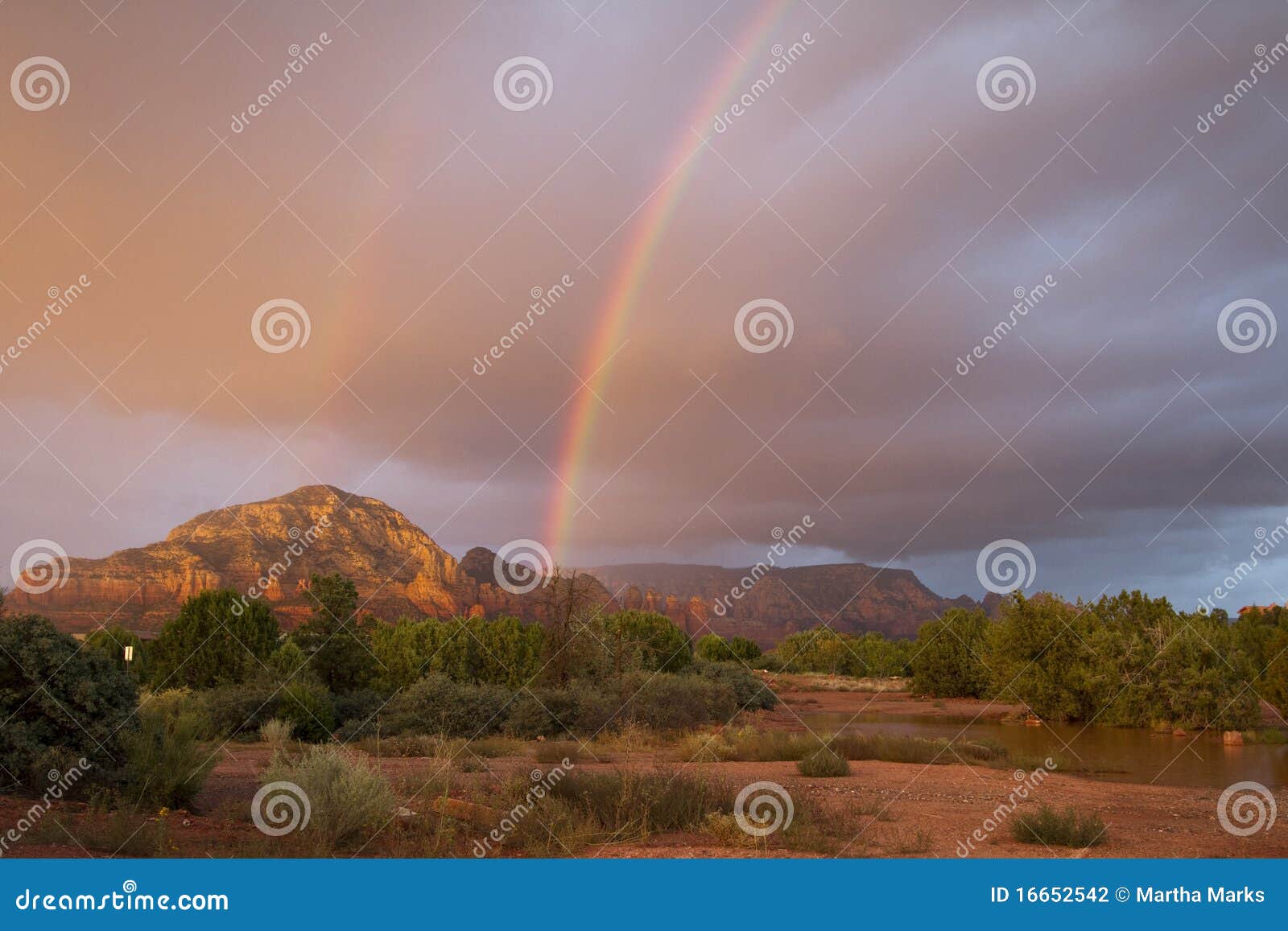 Rainbows Over Red Rocks, Sedona, Arizona Stock Photo - Image of dusk ...