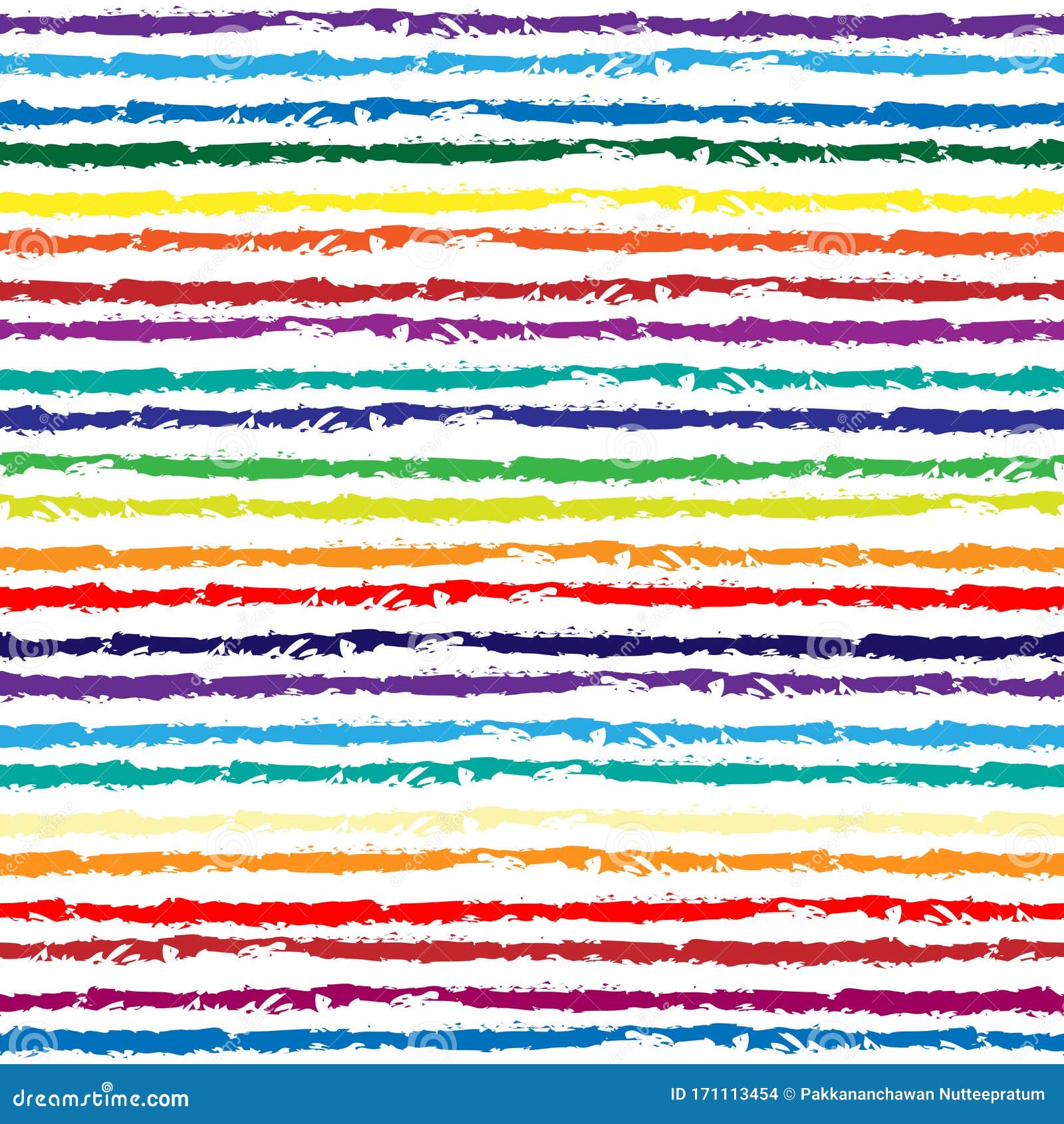 Rainbows Paint Lines Ink Brush Strokes Seamless Pattern Stock Vector ...