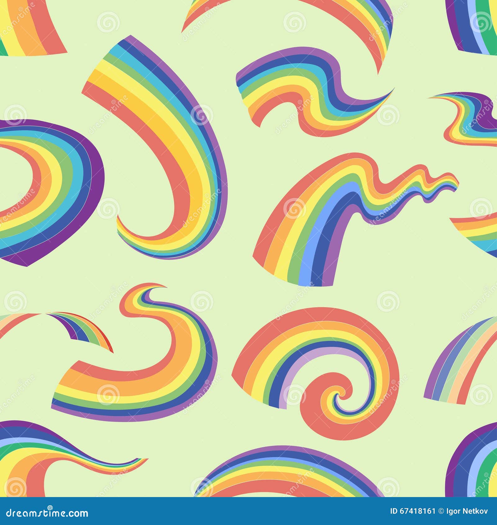 Rainbows Pattern in Different Shape Stock Vector - Illustration of ...