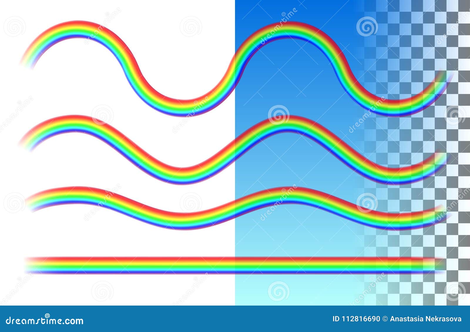 Rainbows Translucent Wave and Straight Lines Stock Vector ...