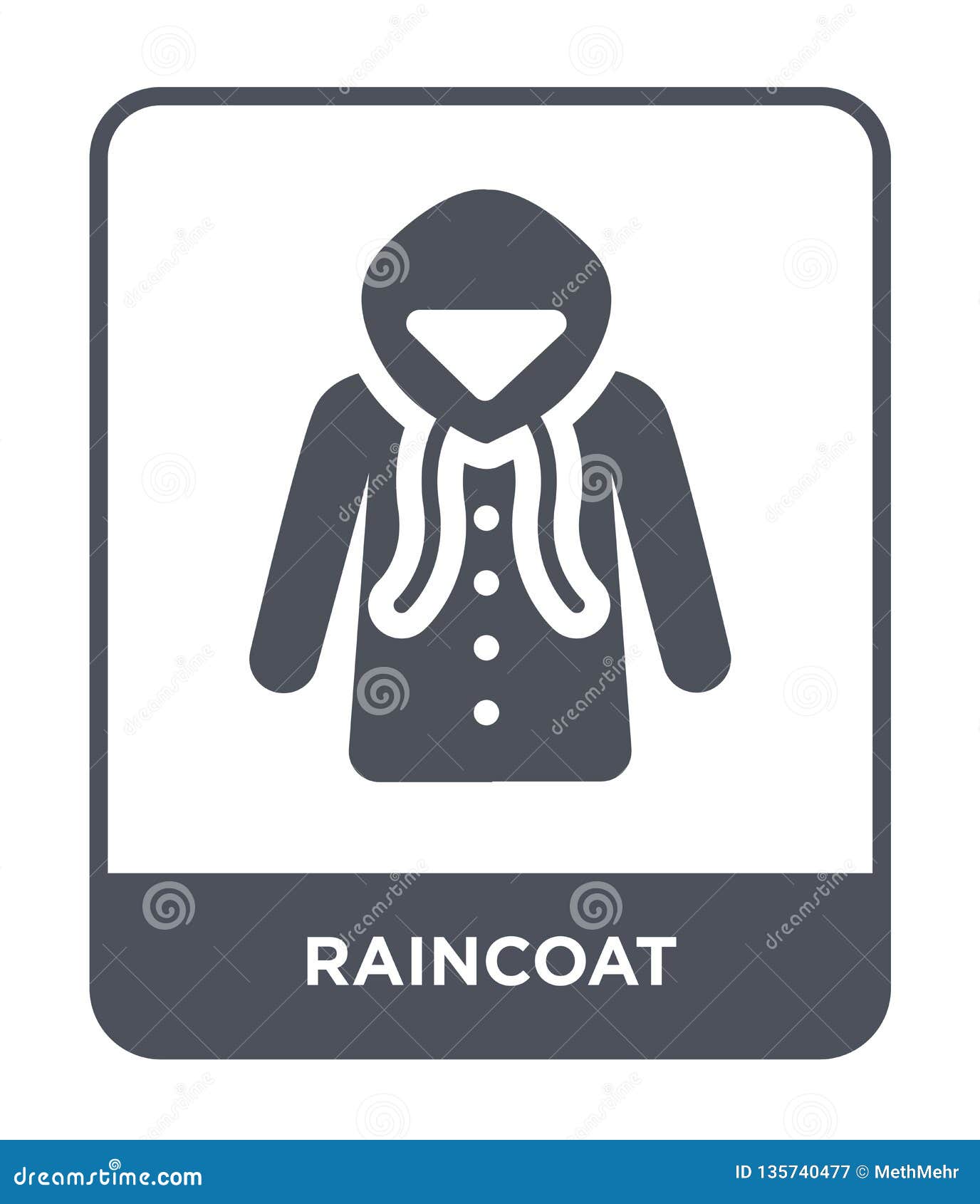 Raincoat Icon in Trendy Design Style. Raincoat Icon Isolated on White ...