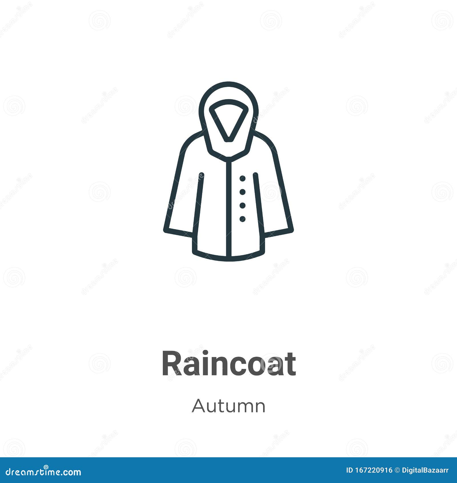 Raincoat Outline Vector Icon. Thin Line Black Raincoat Icon, Flat Vector Simple Element ...