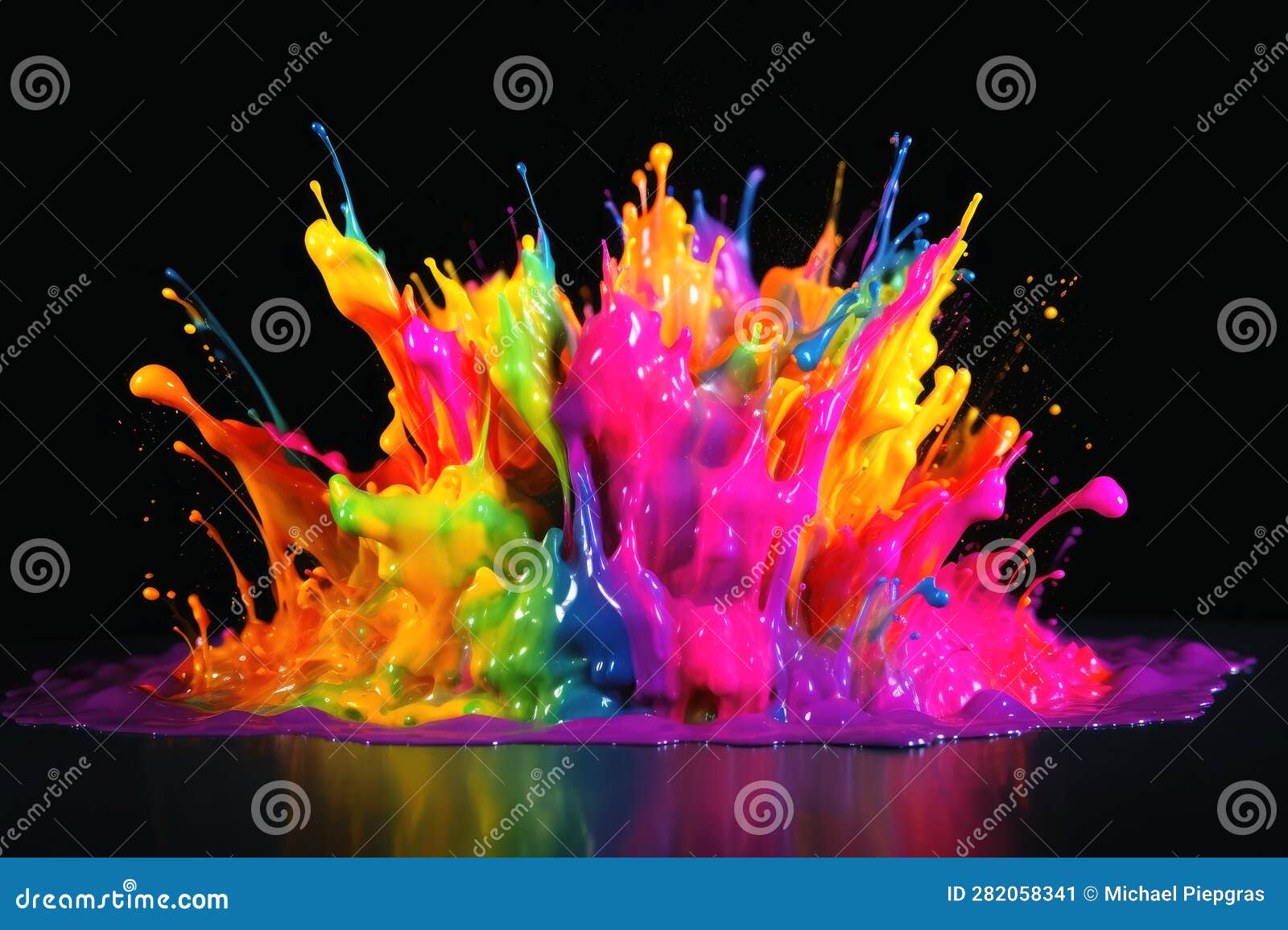 Raindow Colored Liquid Explosion Created with Generative AI Technology ...