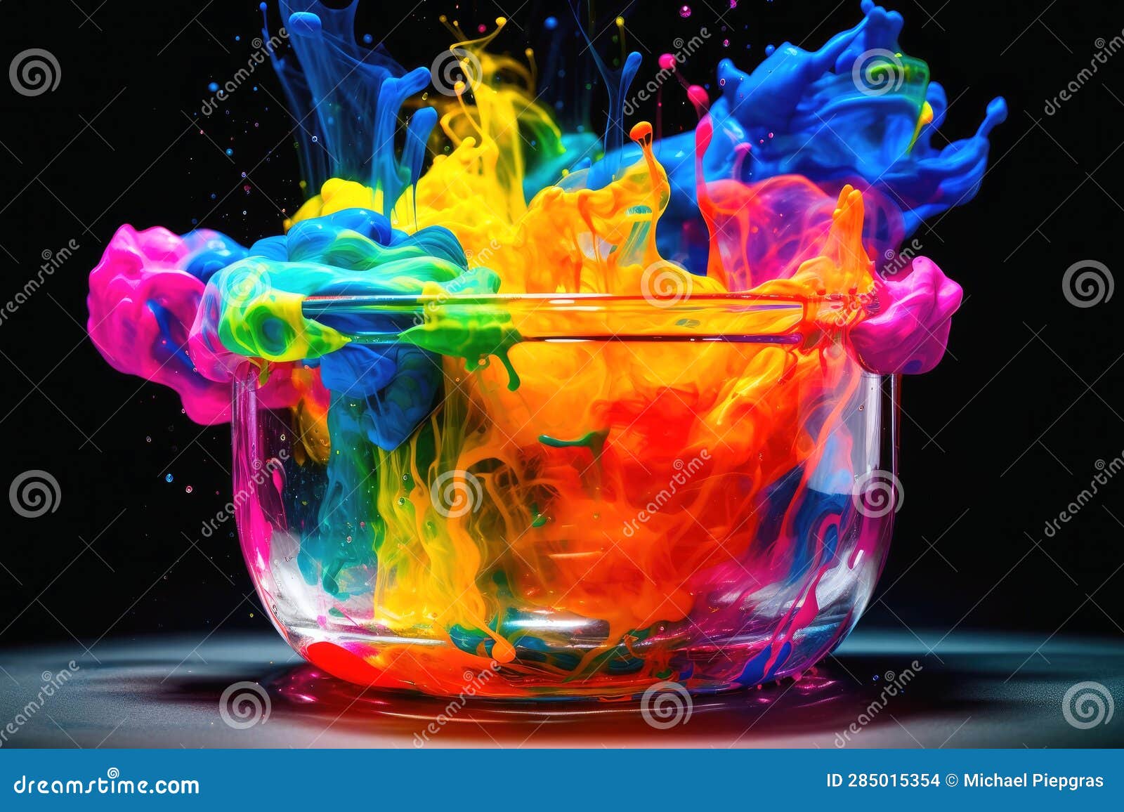 Raindow Colored Liquid Explosion Created with Generative AI Technology ...