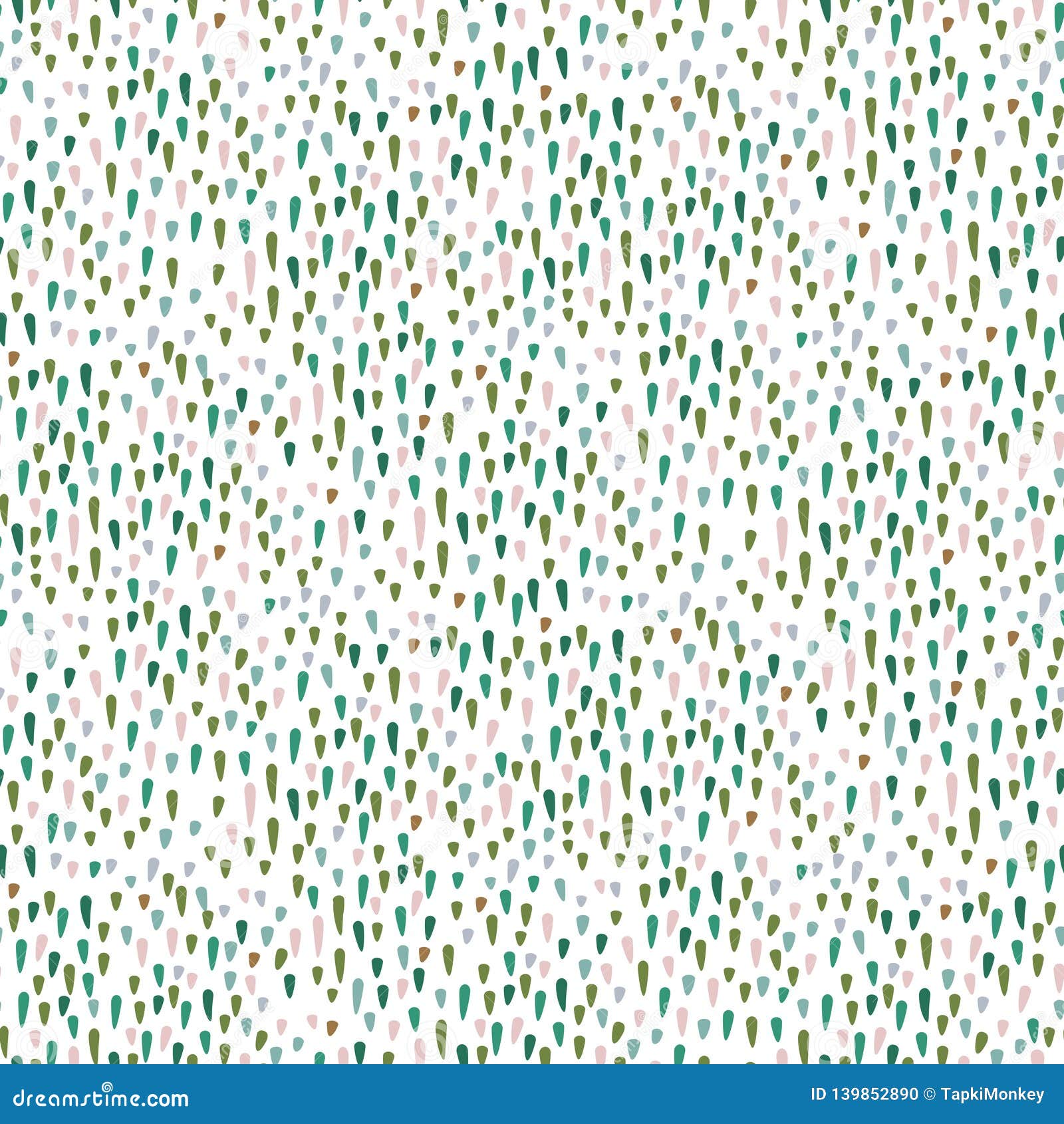 Raindrop Abstract Green Colored Seamless Vector Pattern. Stock Vector ...