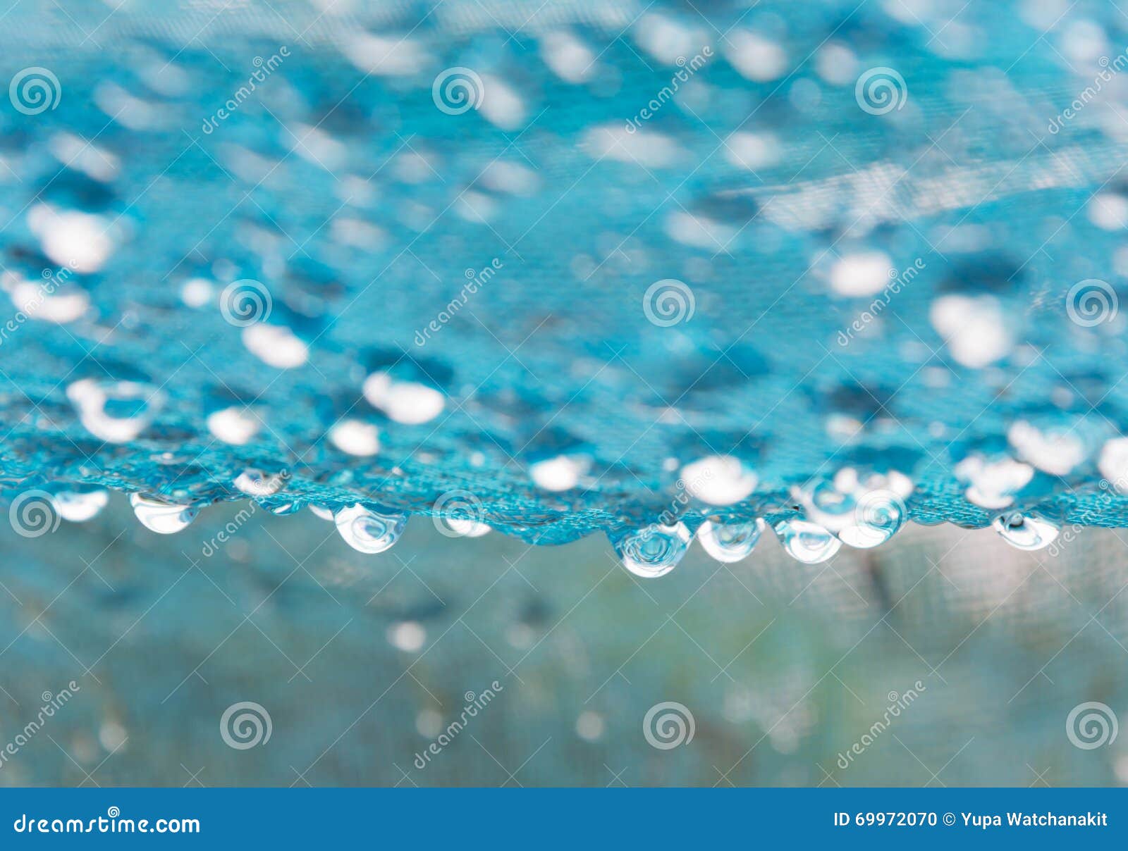 Raindrop on blue net stock photo. Image of abstract, water - 69972070